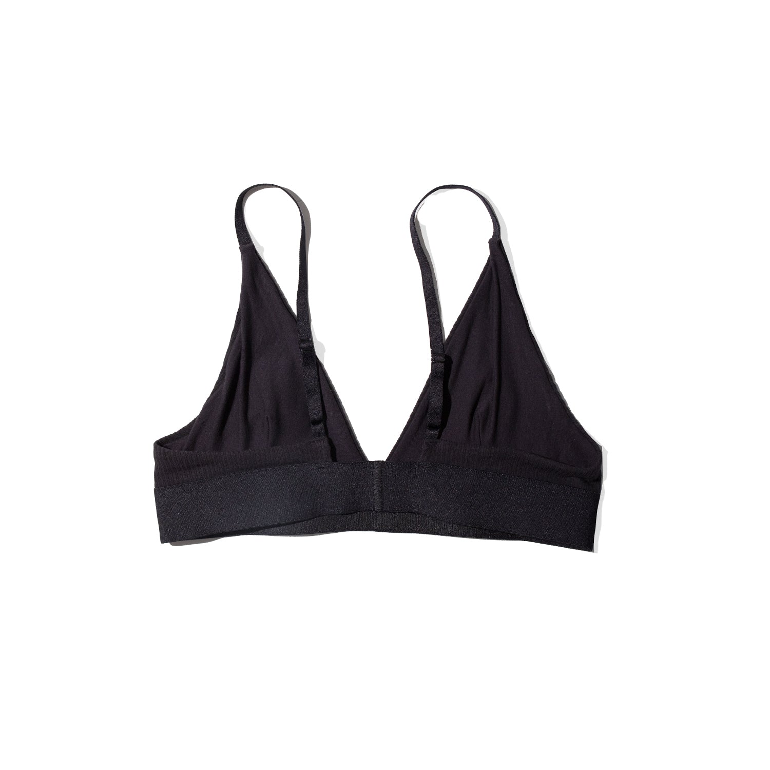 Baserange Triangle Bra in Black Cotton Rib – JUDITH