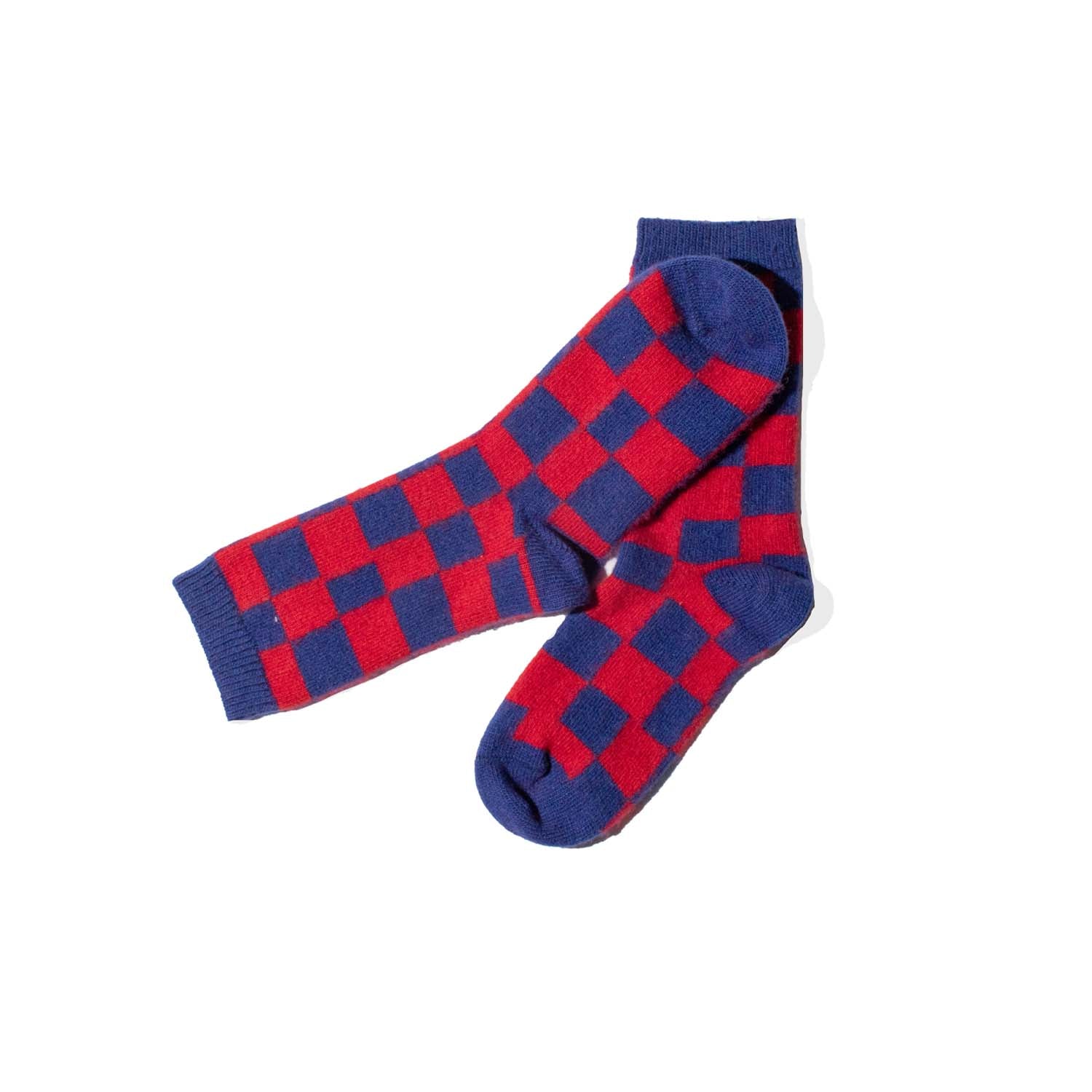 Hansel from Basel Dash Checkered Cashmere Crew in Navy – JUDITH