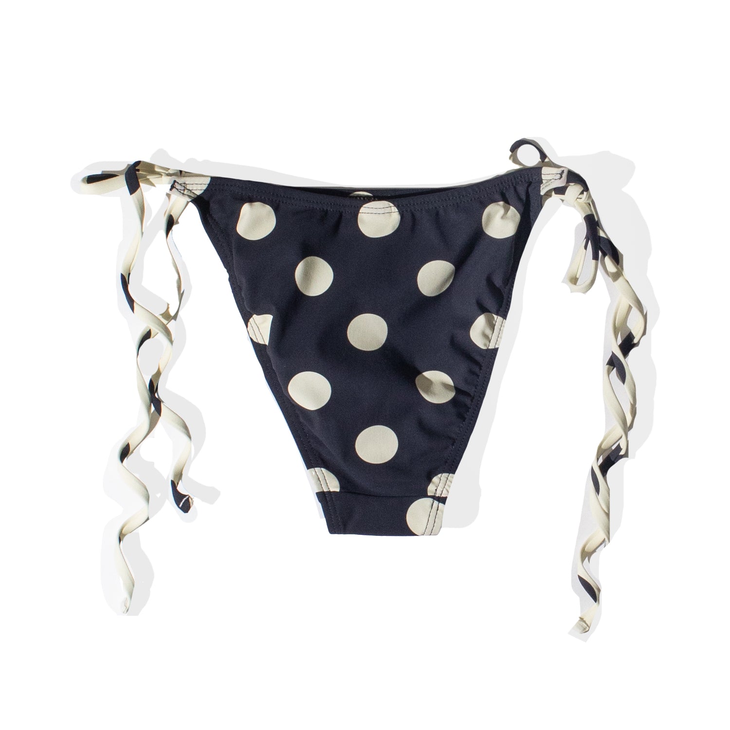 Nu Swim String Bottom in Polka Dot Black/Cream – JUDITH